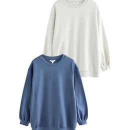 The Set Sweatshirt Damen Gr&ouml;&szlig;e M blau / wei&szlig;