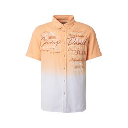 CAMP DAVID Hemd Herren Gr&ouml;&szlig;e M orange / mandarine / wei&szlig;