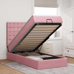 vidaXL Ottoman-Bett mit Matratzen Rosa 100x200 cm Samt