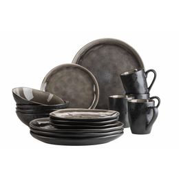 M&auml;ser M&auml;ser Geschirr-Set, Keramik Niara Organic Braun / Schwarz