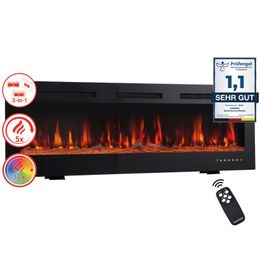 KAMINIO Elektrokamin MARLON - Elektrischer 3-in-1 Kamin mit Heizung, 3D-Flammeneffekt, 12 Flammenfarben, Fernbedienung - 42 Zoll