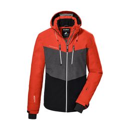 Skijacke Killtec "KSW 45 MN SKI JCKT", Herren, Gr. XL, orange (dunkelorange), Oberstoff: 100% Polyester, Futter: 100% Polyester, Füllung: 100% Polyester, Jacken, Trendige, wasserdichte Skijacke mit abnehmbarer Kapuze und Schneefang