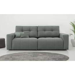 3-Sitzer Home Affaire "Turnon, Lounge-sofa, Breite 220 cm", grau (dunkelgrau), B:220cm H:84cm T:94cm, 100% Polyester, Sofas, Chenille, mit Knopf- und Doppelsteppung, elegantes Aussehen