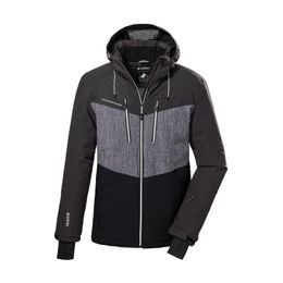 Skijacke Killtec "KSW 45 MN SKI JCKT", Herren, Gr. XL, grau (anthra), Oberstoff: 100% Polyester, Futter: 100% Polyester, Füllung: 100% Polyester, Jacken, Trendige, wasserdichte Skijacke mit abnehmbarer Kapuze und Schneefang