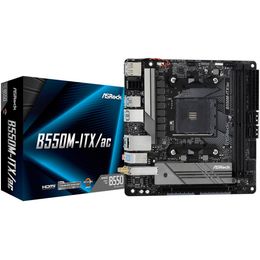 Asrock Mainboard "B550M-ITX/ac", B:17cm H:7cm T:17cm, schwarz, Mainboards
