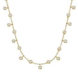 Smart Jewel Damen Collier "mit Zirkonia, Silber 925", 45cm, Silber 925 (Sterlingsilber), gold, Silber 925 (Sterlingsilber), Halsketten