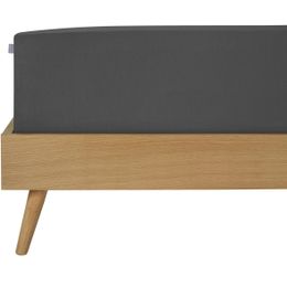 Spannbettlaken Schiesser, B:180cm L:200cm, grau, Jersey-Elasthan, Obermaterial: 95% Baumwolle, 5% Elasthan, Bettlaken, "Flexi aus 95% Baumwolle und