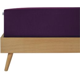 Spannbettlaken Schiesser, B:150cm L:200cm, lila, Jersey-Elasthan, Obermaterial: 95% Baumwolle, 5% Elasthan, Bettlaken, "Flexi aus 95% Baumwolle und