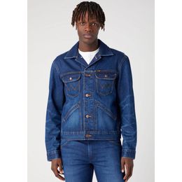 Wrangler Herren Jeansjacke "124MJ", blau, Gr. XXL, Denim/Jeans, Obermaterial: 100% Baumwolle, Jacken, mit Ziernähten