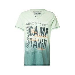 CAMP DAVID T-Shirt Herren Gr&ouml;&szlig;e M hellgr&uuml;n / dunkelgr&uuml;n / orange