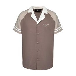 SikSilk Button Up Shirt 'Retro Resort' male Brown size XS