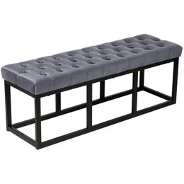 CLP Sitzbank Polson, modern, schwarzes Metallgestell, gestepptes Samt, Bodenschoner, f&uuml;r Wohnzimmer, Flur oder Schlafzimmer