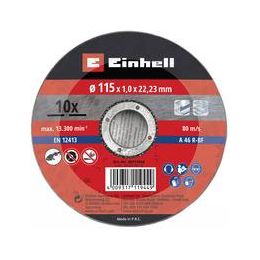 Einhell Trennscheibe d&uuml;nn, &Oslash; 115 x 1,0mm, 10 St&uuml;ck f&uuml;r Winkelschleifer