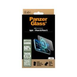 PanzerGlass Gaming Displayschutz Ultra-Wide Fit, Schutzfolie transparent, iPhone 16 / 15, EasyAligner