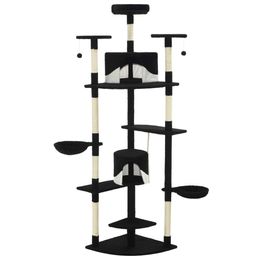 vidaXL Katzen-Kratzbaum mit Sisal-Kratzsäulen 203 cm Schwarz und Weiß