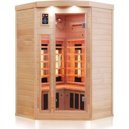 Dewello Infrarotkabine Infrarotsauna LAKEFIELD 120cm x 120cm inkl. Vollspektrumstrahler, Bodenstrahler