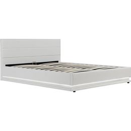 HABITAT ET JARDIN Bett mit LED und Bettkasten "Anastasia" - 160 x 200 cm - Weiß