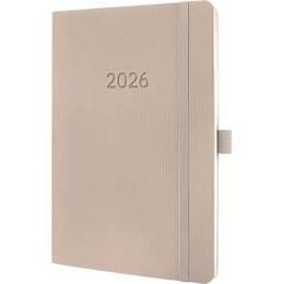 Wochenkalender Sigel Conceptum 2026 C2630, A5, 192 Seiten, 1 Jahr, 2 Seiten für je 1 Woche, PEFC®-Papier/Kunststoff, taupe