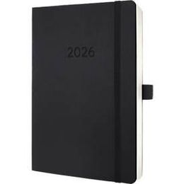 Tageskalender Sigel Conceptum 2026 C2620, A5, 400 Seiten, 1 Jahr, 1 Seite für je 1 Tag, PEFC®-Papier/Kunststoff, schwarz