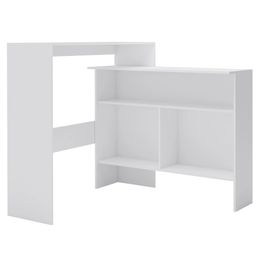 vidaXL Bartisch mit 2 Tischplatten Weiß 130x40x120 cm