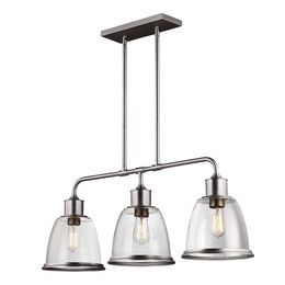 Elstead Hobson Kronleuchter E27 3-fach Satiniertes Nickel