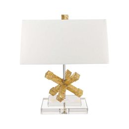 Elstead Jackson Square Tischleuchte E27 Gebeiztes Gold Creme