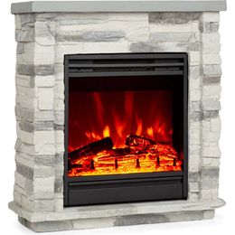 Klarstein Deko Kamin mit LED-Flammen, Elektro Kamin mit Heizung, 1800W Elektrischer Kamin, Sparsamer Kamin Elektrisch, Wandkamin mit Fernbedienung & Timer, Elektrische Kamine mit Polystone-Gehäuse