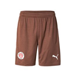 Puma Sportshorts 'FC St. Pauli 25/26' Herren Gr&ouml;&szlig;e XL dunkelbraun / blutrot / wei&szlig;