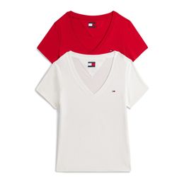 Tommy Jeans T-Shirt Damen Gr&ouml;&szlig;e S rot / wei&szlig;