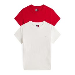 Tommy Jeans T-Shirt Damen Gr&ouml;&szlig;e L rot / wei&szlig;