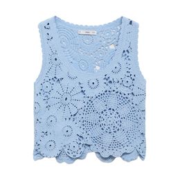 Mango Top 'GARDEN' Damen Gr&ouml;&szlig;e L hellblau