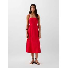 Scalpers Linen Scallop Dress ' ' Damen Gr&ouml;&szlig;e 38 rot Winterkleid