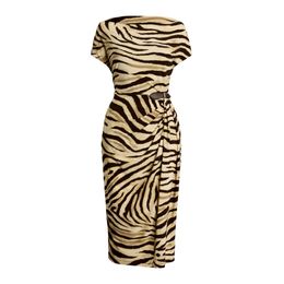 Lauren by Ralph Lauren Lauren Ralph Lauren Kleid Damen Gr&ouml;&szlig;e 32 creme / cappuccino / dunkelbraun Sommerkleid