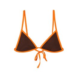 Bershka Bikinitop Damen Gr&ouml;&szlig;e 80 braun / dunkelorange
