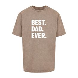 Merchcode Shirt 'Fathers Day - Best Dad Ever' Herren Gr&ouml;&szlig;e XS braunmeliert / wei&szlig;