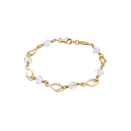 Elli Damen Armband &raquo;Feder Glas Kristalle Wei&szlig; 925 Sterling Silber vergoldet&laquo; gold