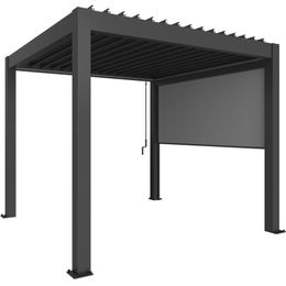 Rollo BioHort, grau, Kunststoff, Rollos, "Sonnenschutz f&uuml;r 4m-Seite von BioHort Pergola", Sonnen- und Blendschutz mit ZIP-Funktion, stufenlos