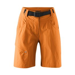 Gonso Damen Fahrradhose "Mira Basic", orange, Gr. 36, 90% Polyamid, 10% Elastan, Hosen, kurze Damen Radhose mit Sitzpolster, wasserabweisend, inkl.