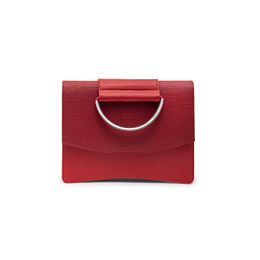 Gretchen Damen Schultertasche "Oyster Clutch Three", rot, Leder, mehrfarbig, Taschen, aus italienischem Kalbsleder