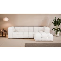 Ecksofa, B:276cm H:75cm T:178cm, beige, LeGer Home by Lena Gercke, 100% Polyester, Wohnzimmer, Sofas, "TALISHA L-Form Designersofa, moderne Steppung,