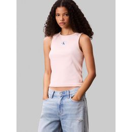 Calvin Klein Jeans Tanktop »A - WVN LBL 2X2 CTTN« Mit Rundhalsausschnitt Cloud Pink XS (36) XS (36) Tanktop von Calvin Klein Jeans Womanswear