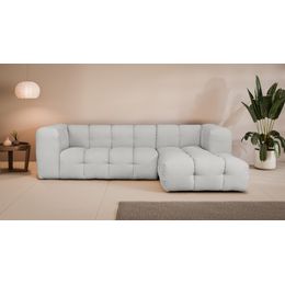 Ecksofa, B:276cm H:75cm T:178cm, grau, LeGer Home by Lena Gercke, 100% Polyester, Wohnzimmer, Sofas, "TALISHA L-Form Designersofa, moderne Steppung,