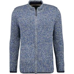 Ragman Collegejacke Blau meliert-179 XXL5456 XXL5456 Strickjacke mit Stehkragen und Reissverschluss