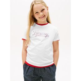 Tommy Hilfiger T-Shirt »TOMMY SCRIPT SEQUINS TEE SS«, für Kinder bis 16 Jahre, mit Pailletten White 6 (116) 6 (116) T-Shirt von Tommy Hilfiger für...