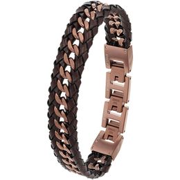 JOOP! JOOP Herren Lederarmband "2038037, 2038038", 21,5cm, Edelstahl Leder, braun, Edelstahl, Leder, Armbänder