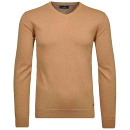 Ragman V-Ausschnitt-Pullover Sand-865 48 48 Baumwolle-Kaschmir-Mix