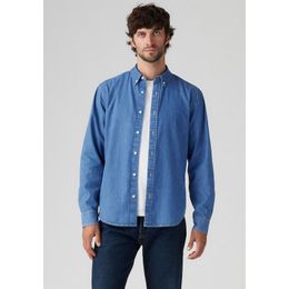 Levi's Levi's Damen Langarmhemd &raquo;AUTHENTIC BUTTON DOWN&laquo; mit Ton-in-Ton Logostickerei auf der Brust L, N-Gr