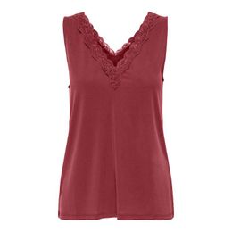 Only Spitzentop &raquo;ONLFREE LIFE S/L V-NECK LACE MIX TOP JRS&laquo; Ruby Wine S S Top von Only