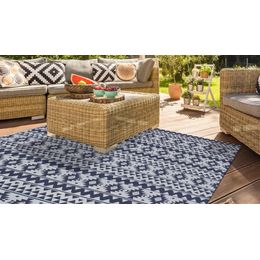 Teppich Kayoom, B:120cm H:8mm L:170cm, blau, Polyester, Wohnzimmer, Teppiche, "Sunny 210", Besonders pflegeleicht. Im Innen- und Au&szlig;enbereich