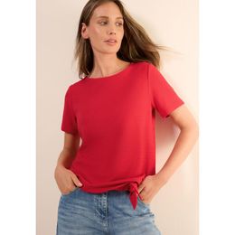 Cecil T-Shirt mit Knoten Detail glazed apple red S (38) S (38) Strukturshirt von Cecil